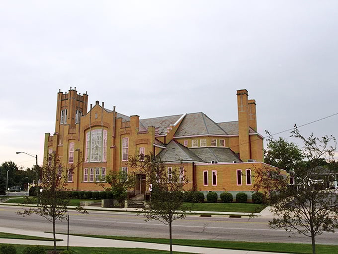 Architectural grandeur meets Mennonite tradition in this impressive brick church. Sunday services with a side of stunning craftsmanship.