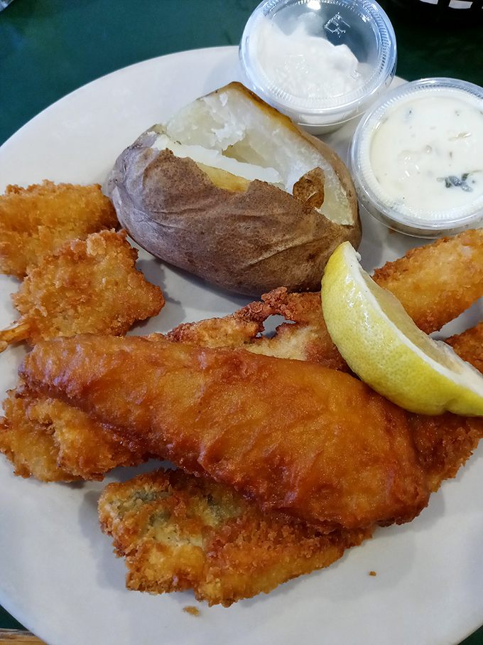 The fish fry here isn't just a meal, it's a masterclass in the art of the perfect batter&mdash;crispy, light, and worthy of its own fan club.