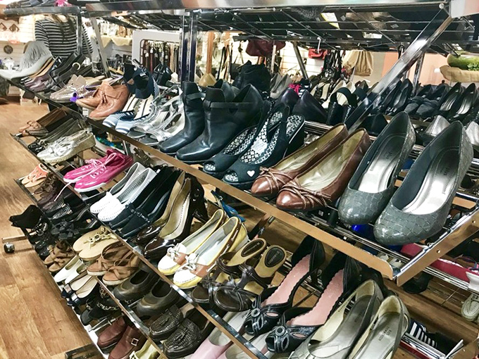The shoe section rivals department stores in variety but beats them handily in pricing, with barely-worn designer footwear waiting for new adventures.