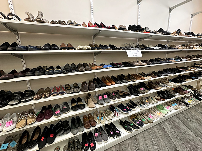 Shoe paradise! Row after row of footwear fantasies where Cinderella herself would spend hours finding her perfect fit.