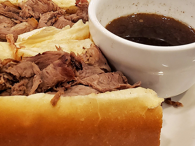 The French Dip: where thinly sliced roast beef meets its soulmate&mdash;a warm bath of savory au jus.