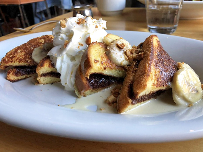 French toast that crosses the line from breakfast to dessert and back again. Those caramelized edges are what dreams are made of.