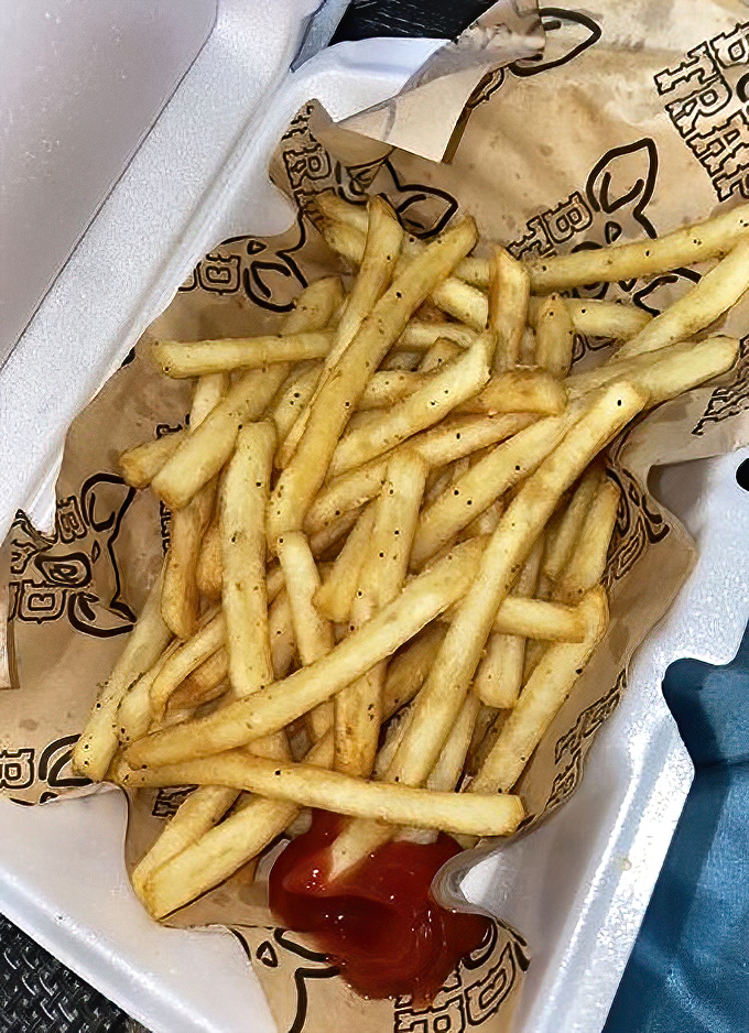 Golden, crispy, and ready for dipping &ndash; these fries aren't just sides, they're supporting actors deserving of their own spotlight. The perfect vehicle for any sauce that comes their way.
