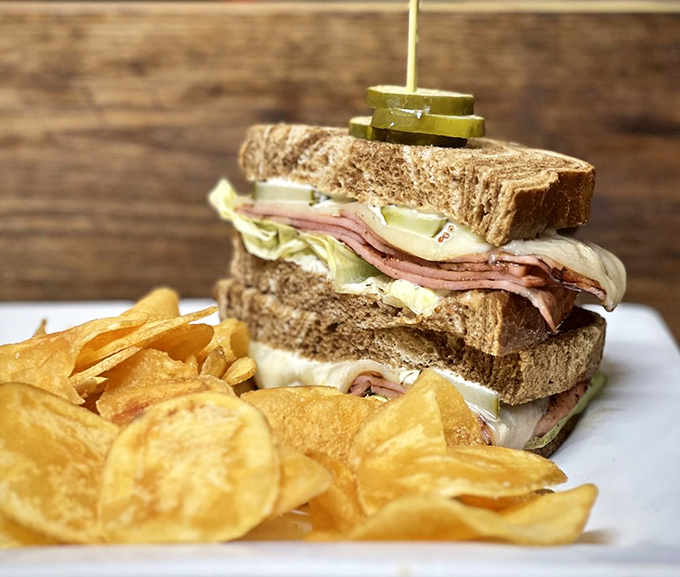 Stacked higher than your grandpa's stories, this classic sandwich with potato chips is the lunch equivalent of a warm hug from an old friend.