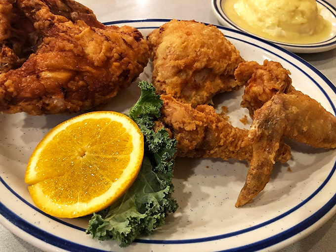 Fried chicken that makes you understand why people cross roads. That perfect golden crust is what dreams &ndash; and extra gym sessions &ndash; are made of.
