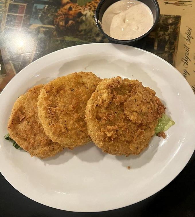 Golden-fried perfection that would make any Southern grandmother nod in approval – crispy on the outside, tender within.