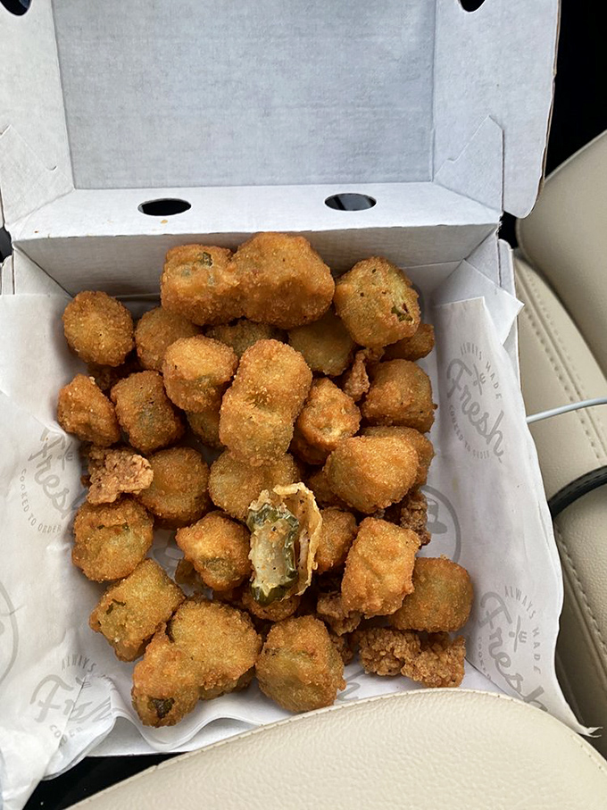 Fried okra: the South's answer to popcorn. These golden nuggets transform a sometimes-misunderstood vegetable into an addictive snack worth fighting over.