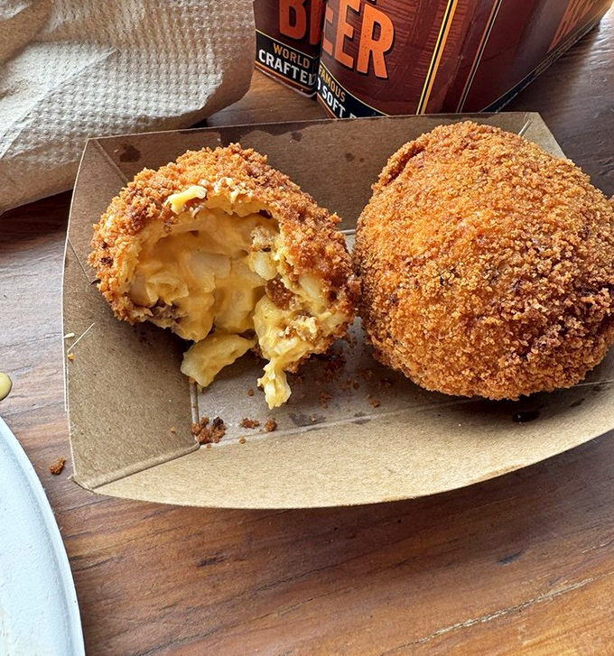 Fried brisket mac balls&mdash;because someone brilliant asked, "What if comfort food had even more comfort food inside it?"