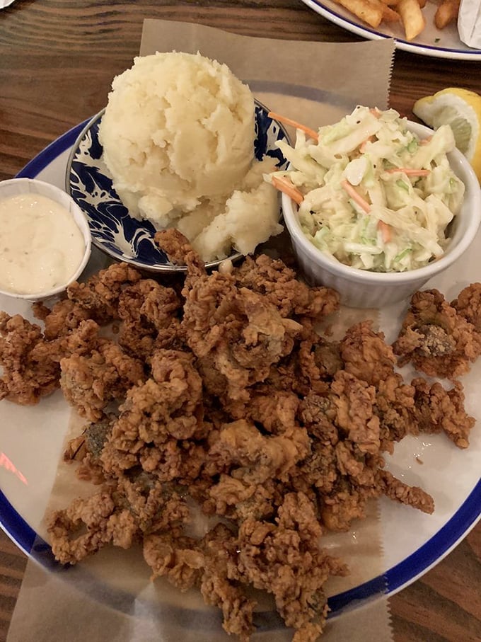 These fried clams aren't just crispy&mdash;they're the reason elastic waistbands were invented, served with sides that know their supporting role.