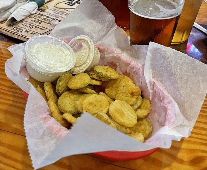 Fried pickles: the perfect bar snack that makes you wonder why vegetables taste so much better after a hot oil bath.