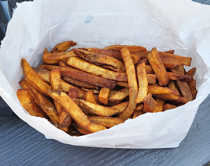 These aren't just fries &ndash; they're golden-brown supporting actors in the BBQ drama, ready to soak up sauce and steal scenes.