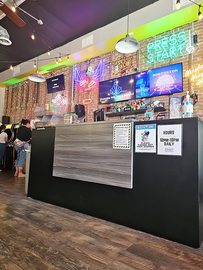 The command center where gaming dreams begin, complete with neon signage that would make Vegas blush with envy.