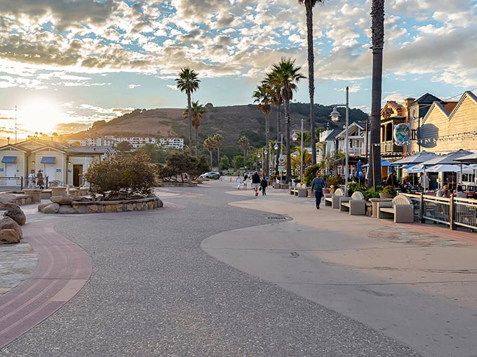 Front Street at sunset transforms into a postcard-perfect promenade where the golden hour makes everyone look like they're in a travel magazine.