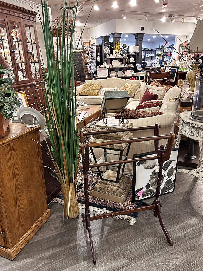 The furniture section feels like you've wandered onto a movie set where mid-century modern meets cozy farmhouse, with prices that won't require a second mortgage.