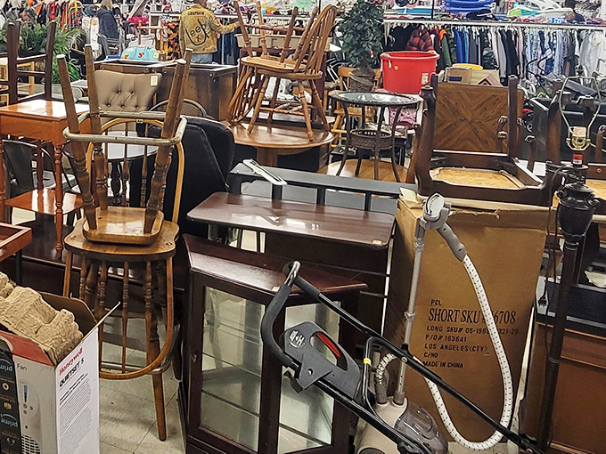 Furniture with stories to tell&mdash;that mid-century chair might have witnessed the moon landing before landing here at prices that defy inflation.