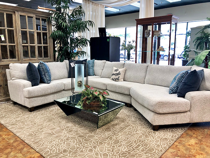 The perfect sectional doesn't exi— Oh wait, there it is, complete with accent pillows that tie the whole room together.