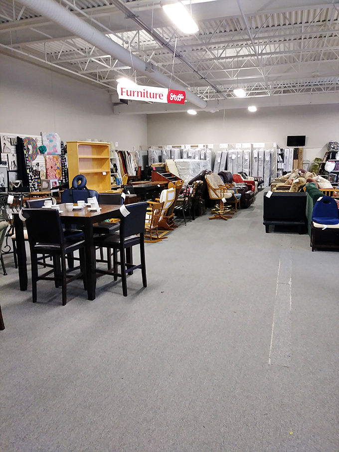 The furniture section&mdash;where dining tables with stories to tell wait patiently for their next chapter in someone else's home.