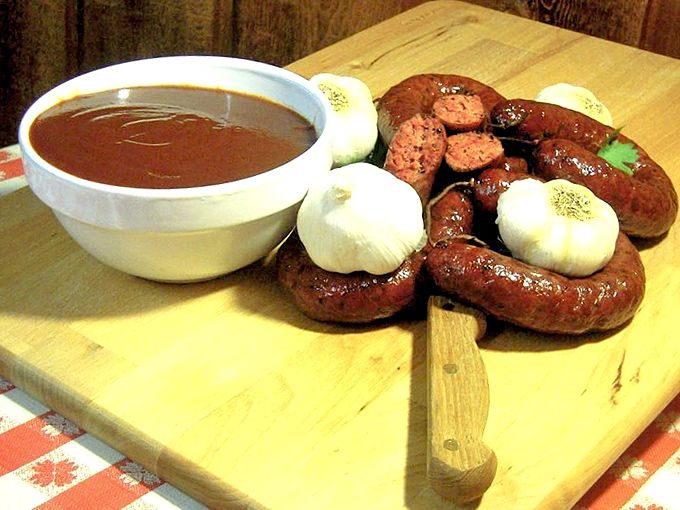 These sausages aren't just smoked, they're having a garlic party and everyone's invited&mdash;snap into one and hear the barbecue angels sing.