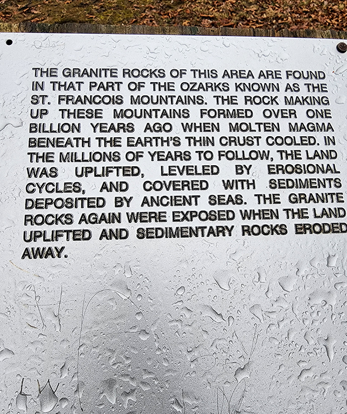 Reading the earth's diary. This sign explains how a billion years of geological drama created the park's star attractions.