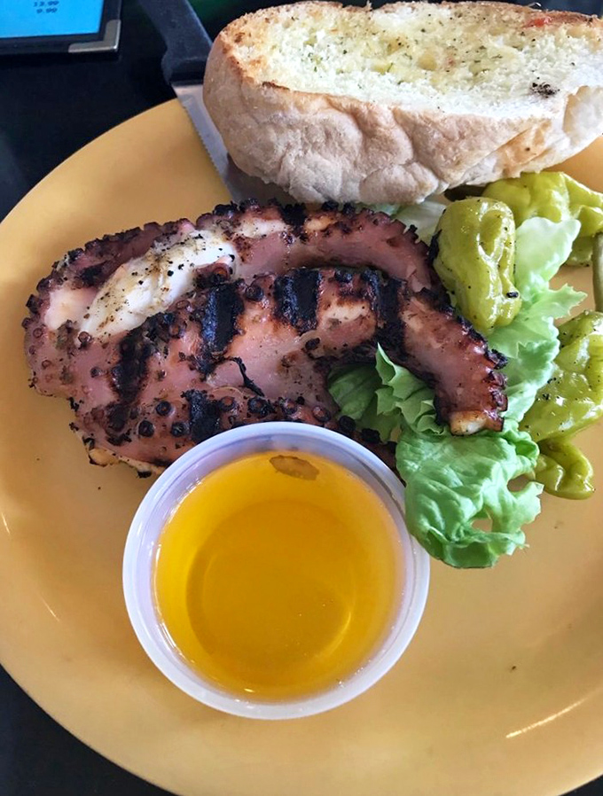 Perfectly charred octopus that would make Mediterranean chefs nod in approval, served with a side of Florida sunshine.