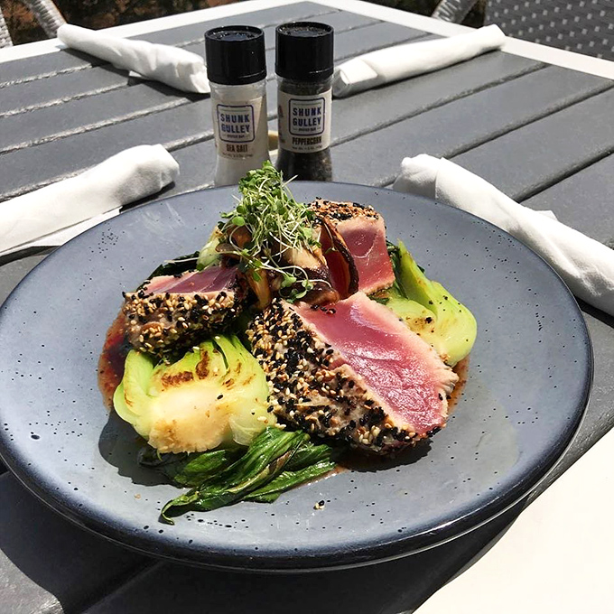 Sesame-crusted tuna so perfectly seared it should be in the Seafood Hall of Fame. The kind of dish that silences conversation.