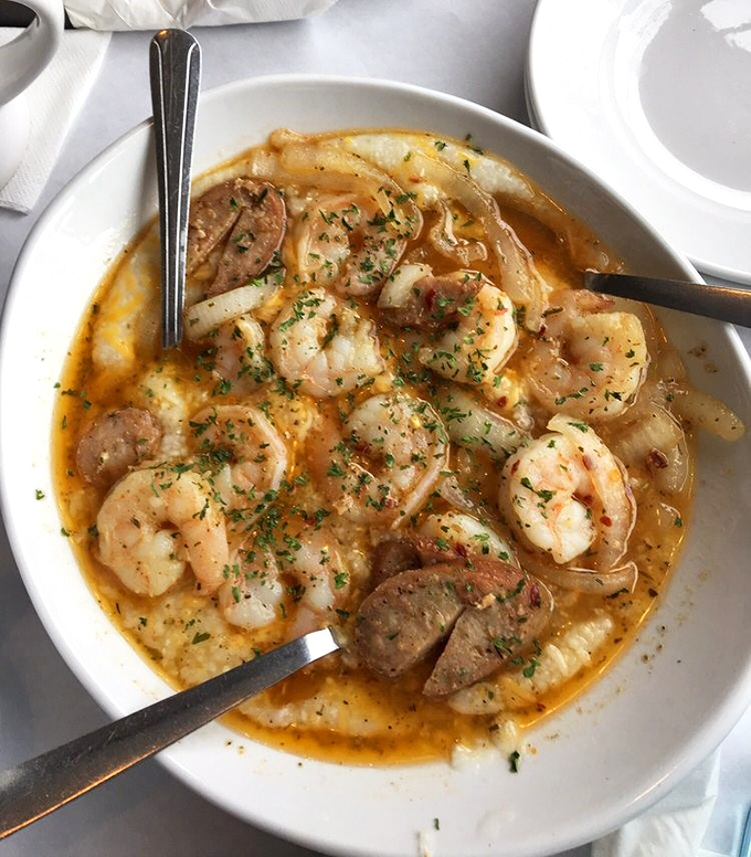 Shrimp and grits elevated to an art form &ndash; the South's answer to Italy's risotto, but with more soul and swagger.