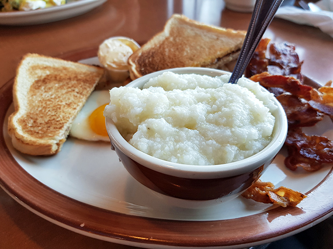 Grits done right - creamy, buttery comfort in a bowl that would make any Southerner nod in approval while reaching for seconds.