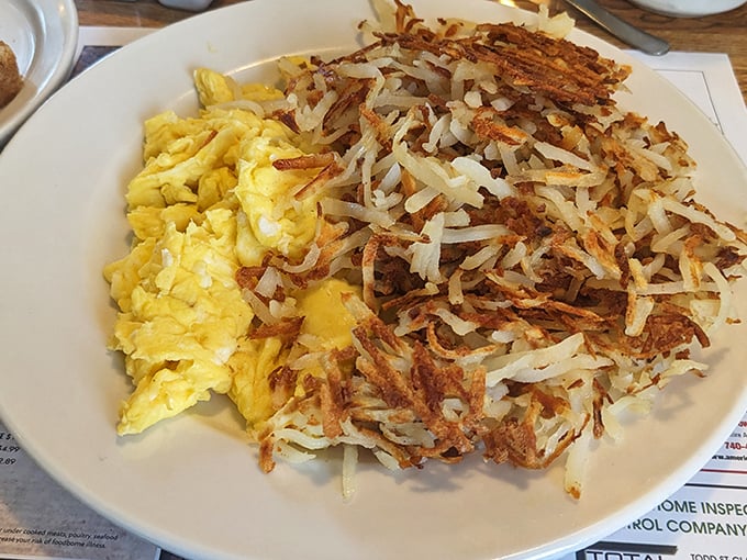 Golden hash browns and fluffy scrambled eggs &ndash; the breakfast duo that's been making mornings bearable since the invention of the alarm clock.