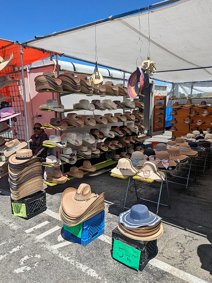 Hat heaven spreads before you like a Western movie set, offering shade and style for every head shape.