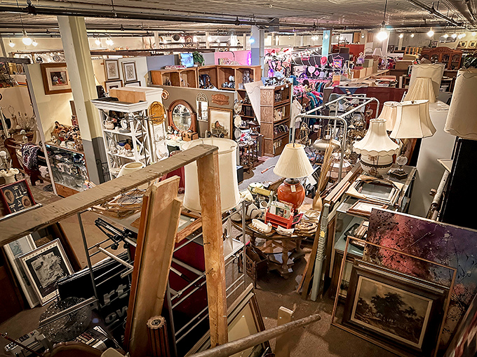 From above, this antique wonderland looks like a perfectly organized chaos that somehow makes complete sense.