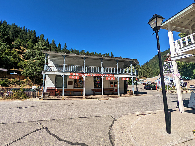 This historic building with its classic Western balcony has witnessed generations of mountain life, standing as sturdy as the community it serves.