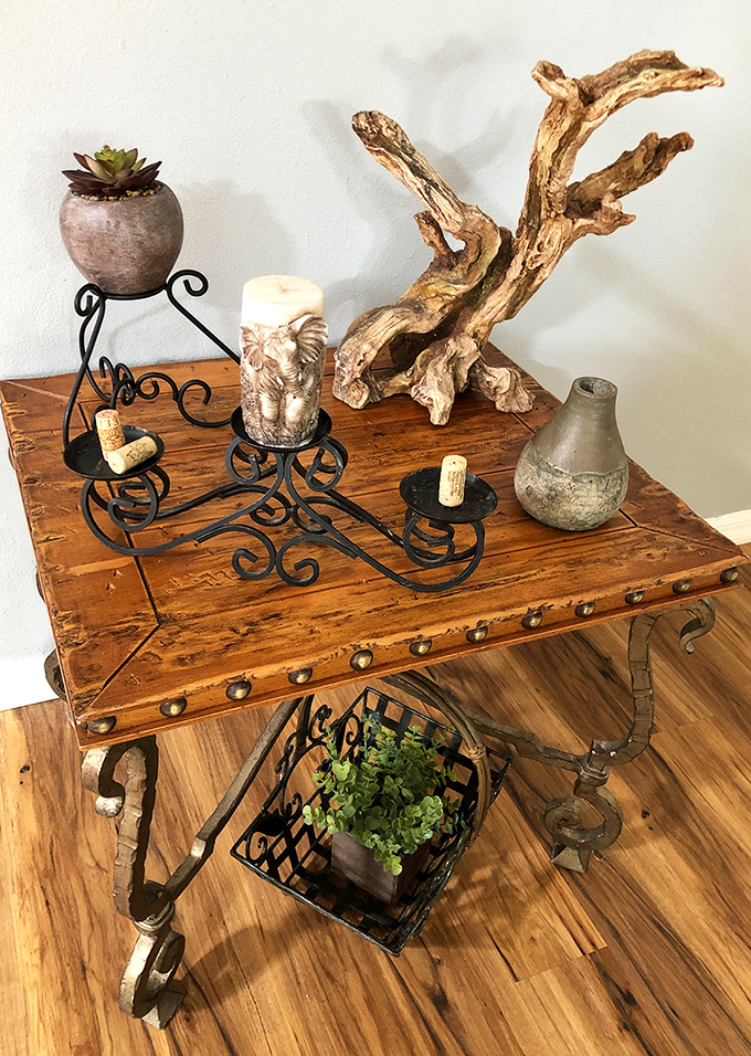 Driftwood meets candlelight in displays that would make any HGTV host jealous of your finds.