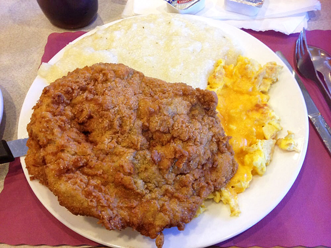 Country fried steak and eggs&mdash;the breakfast equivalent of a warm hug from your favorite aunt who never skimps on the good stuff.
