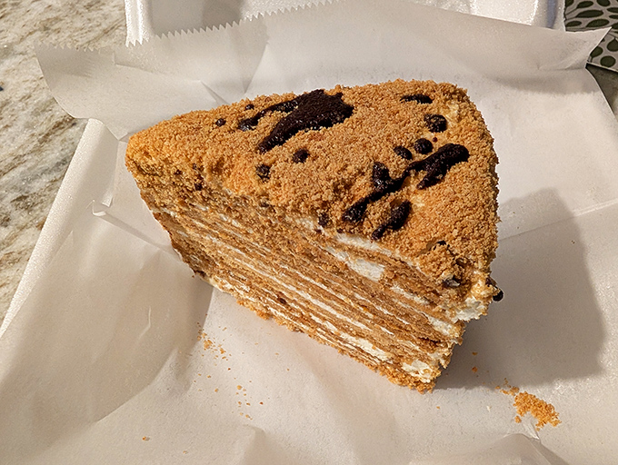 Layer upon layer of honey-kissed perfection. This cake has more layers than a Shakespeare plot, and twice the satisfaction.