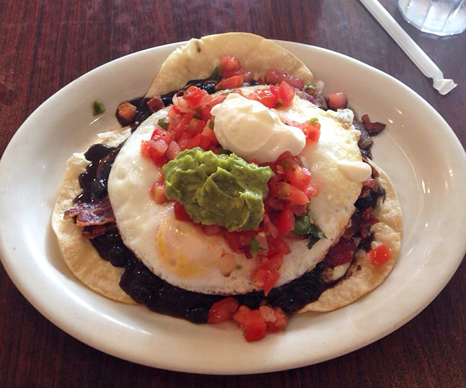 A perfect huevos rancheros that bridges cultures and satisfies souls—the United Nations of breakfast diplomacy on a single plate.