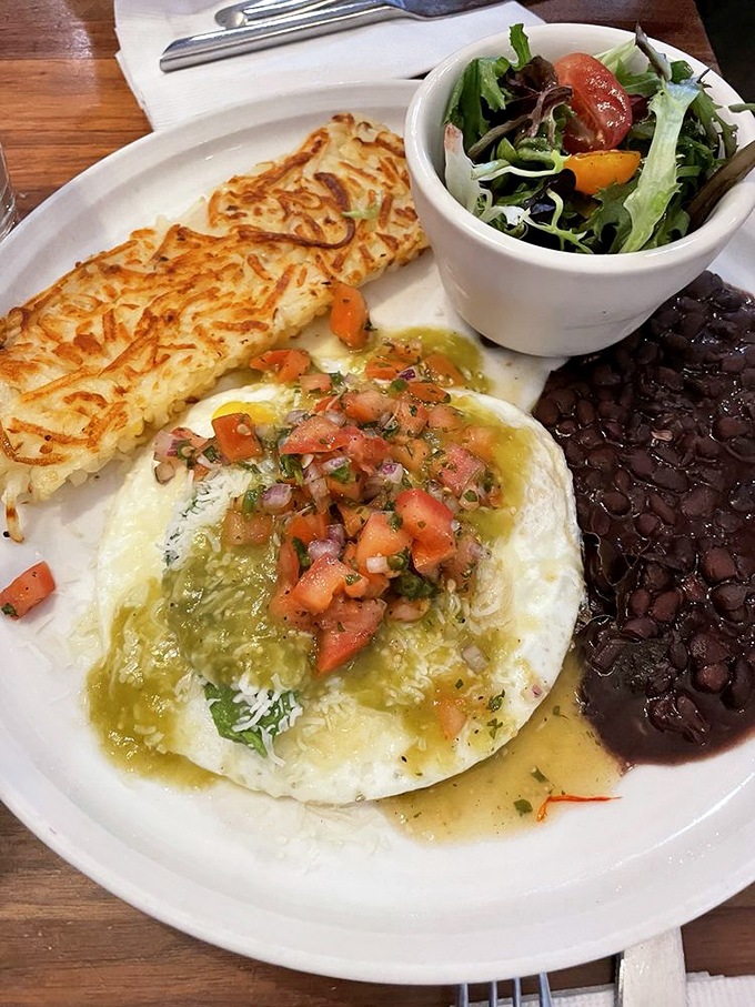 Huevos with pico de gallo that brings such vibrant color to the plate, it's like a breakfast fiesta in the Richmond District.