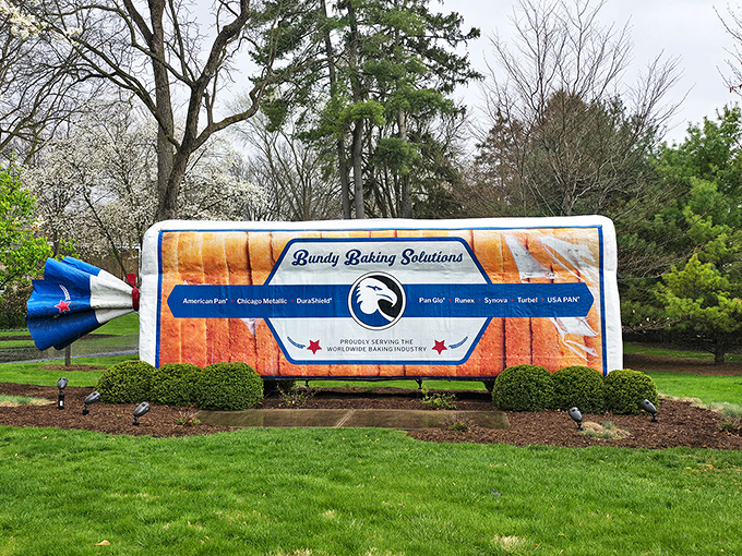 I'll have the BLT, hold the... everything. This side view showcases the bread behemoth in all its glory, complete with decorative twist-tie.