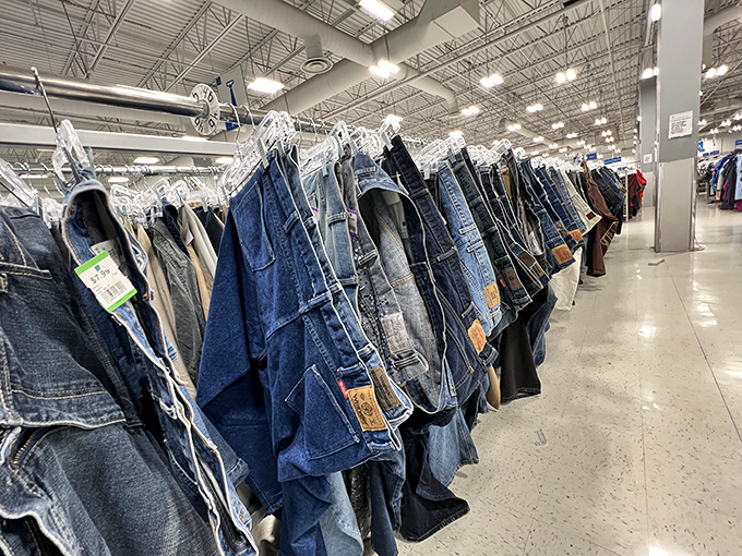 Denim heaven! Every shade of blue telling different stories &ndash; from "barely worn" to "lived an entire life" in these legendary pants.