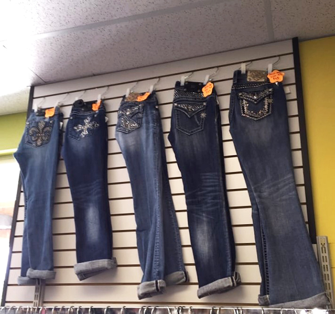 Jean therapy at its finest. From skinny to boot-cut, these denim treasures are arranged with military precision and priced for civilian budgets.
