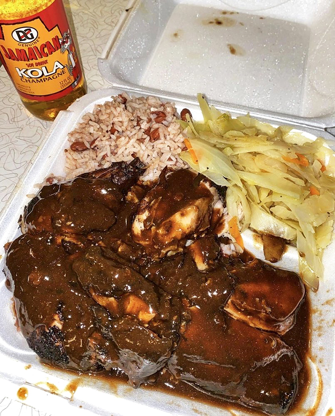 This jerk chicken's deep mahogany color isn't just for show&mdash;it's visual evidence of the complex spices that have penetrated every fiber.