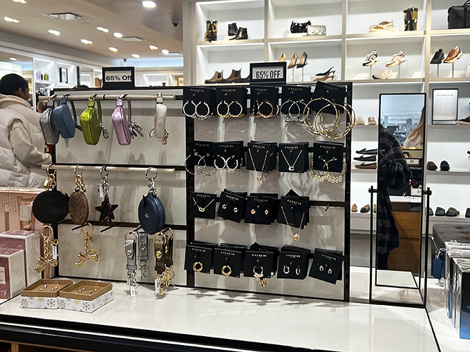 Sparkle central where 65% off signs are almost as dazzling as the merchandise. Proof that good things come in small packages with smaller price tags.