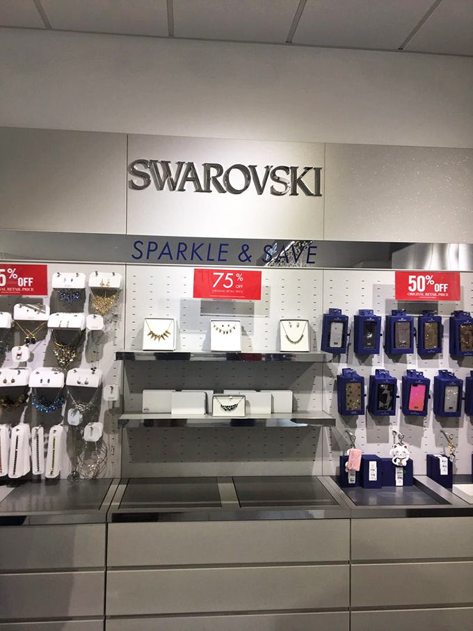 Swarovski's sparkly treasures gleam under perfect lighting, proving that even in the middle of nowhere, a little bling goes a long way.
