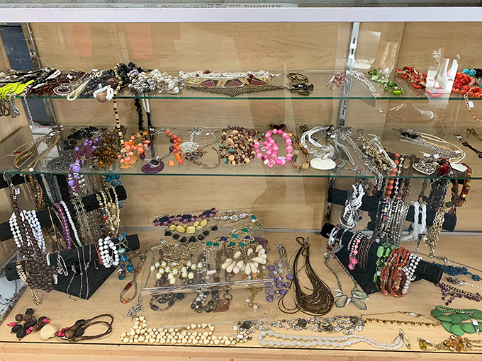 Sparkle and shine await in the jewelry section, where accessories transform ordinary outfits into showstoppers effortlessly.