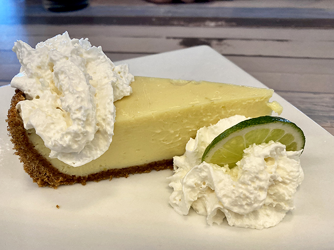 Key lime pie so authentic it should come with its own Florida citizenship papers. That graham cracker crust deserves a standing ovation.
