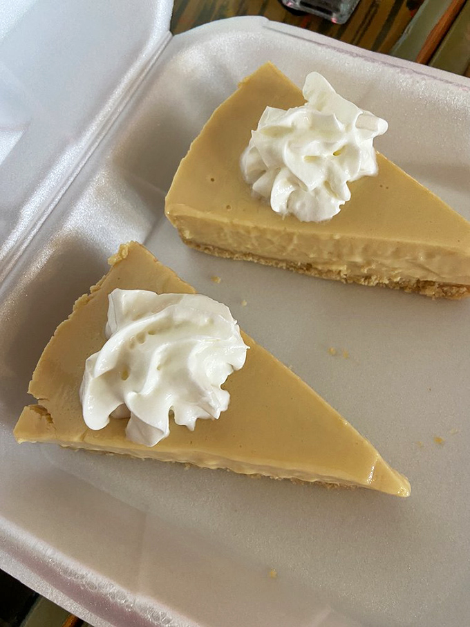 Key lime pie that hits the perfect sweet-tart balance. That dollop of whipped cream isn't just for show&mdash;it's the cool counterpoint to citrus sunshine.