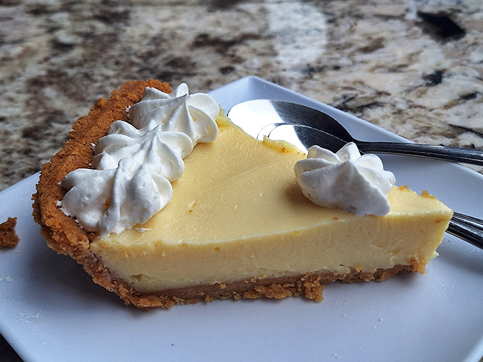 Key lime pie so perfect it should have its own Instagram account. That graham cracker crust deserves a standing ovation.