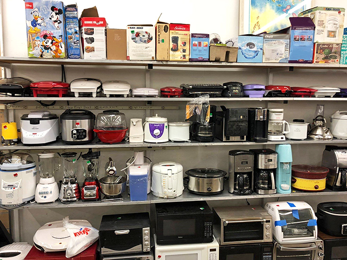Kitchen appliance nirvana for the culinary curious. That bread maker might have only been used twice before finding refuge here.