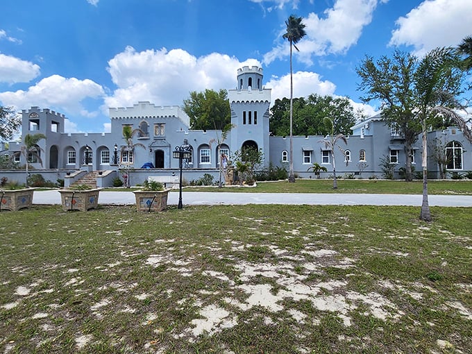 La Casa De Josefina stands as a white-washed castle mirage in the Florida sun, looking like it was plucked straight from a fairytale and plopped in Polk County.