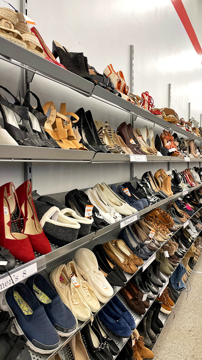 Cinderella had one fairy godmother; you have an entire wall of potential glass slippers at bargain prices.