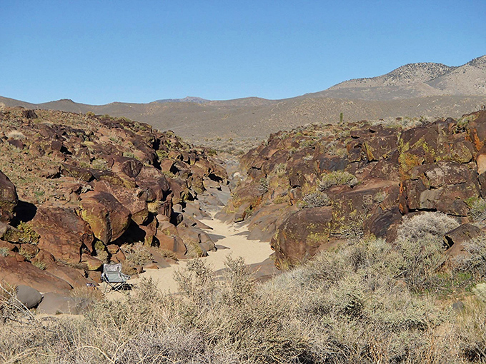 Little Petroglyph Canyon reveals ancient art galleries where prehistoric artists left their mark, proving desert creativity has deep roots in this region.